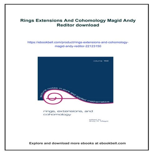 Rings Extensions And Cohomology Magid Andy Reditor | PDF