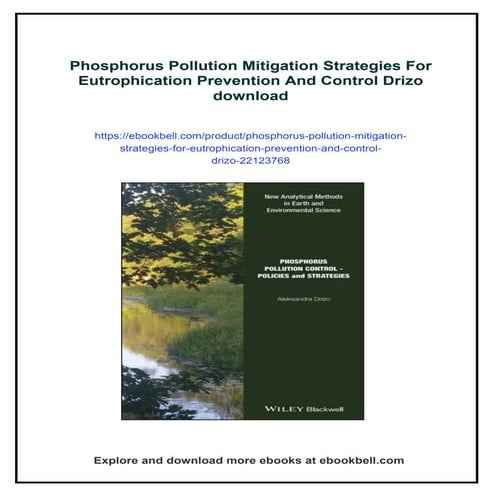 Phosphorus Pollution Mitigation Strategies For Eutrophication Prevention And Control Drizo | PDF