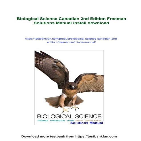 Biological Science Canadian 2nd Edition Freeman Solutions Manual | PDF