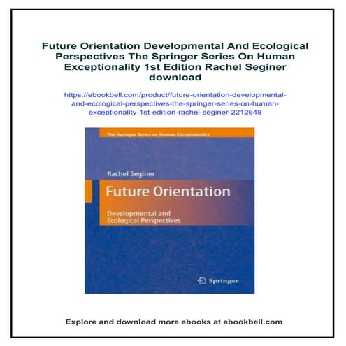 Future Orientation Developmental And Ecological Perspectives The ...