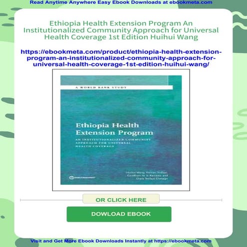 Ethiopia Health Extension Program An Institutionalized Community ...