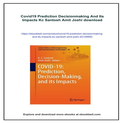 Covid19 Prediction Decisionmaking And Its Impacts Kc Santosh Amit Joshi ...