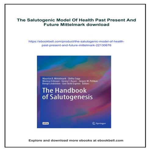 The Salutogenic Model Of Health Past Present And Future Mittelmark | PDF
