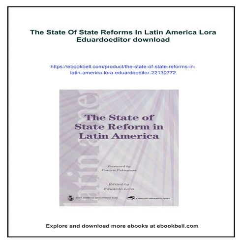 The State Of State Reforms In Latin America Lora Eduardoeditor | PDF