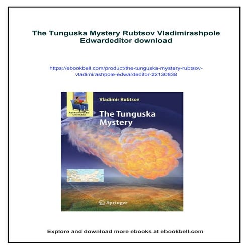 The Tunguska Mystery Rubtsov Vladimirashpole Edwardeditor | PDF