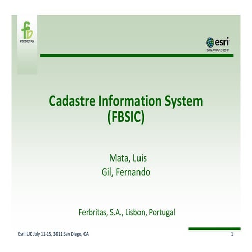 Cadastre Information System - Esri IUC 2011, San Diego - CA | PDF ...