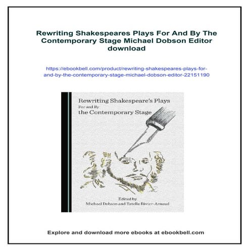 Rewriting Shakespeares Plays For And By The Contemporary Stage Michael ...