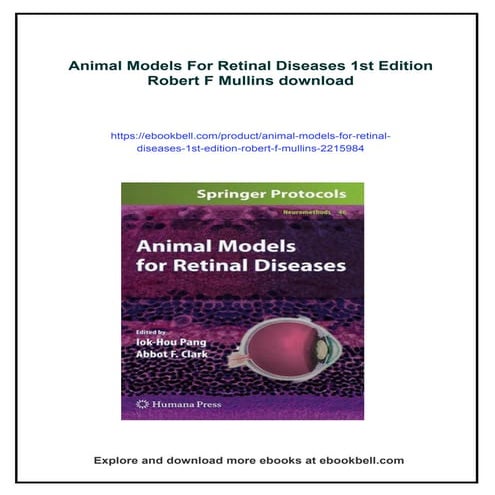 Animal Models For Retinal Diseases 1st Edition Robert F Mullins | PDF