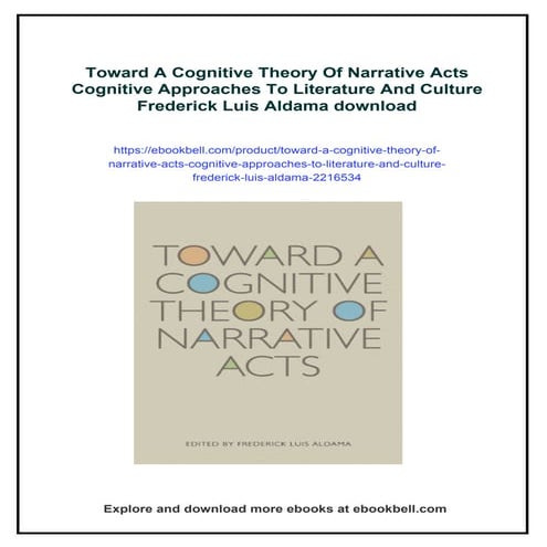 Toward A Cognitive Theory Of Narrative Acts Cognitive Approaches To ...