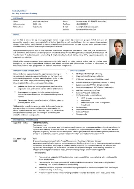 Cv denise van den berg 2014 | PDF