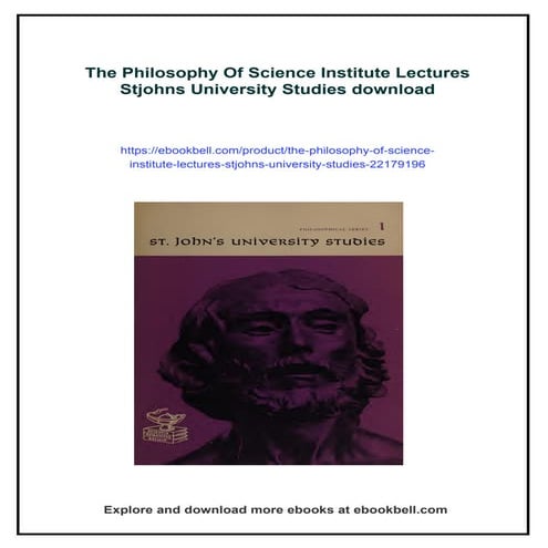 The Philosophy Of Science Institute Lectures Stjohns University Studies ...