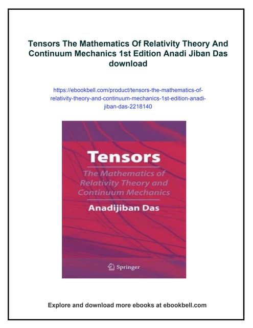 Tensor algebra and tensor analysis for engineers | PDF | Physics | Science