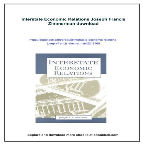 Interstate Economic Relations Joseph Francis Zimmerman | PDF