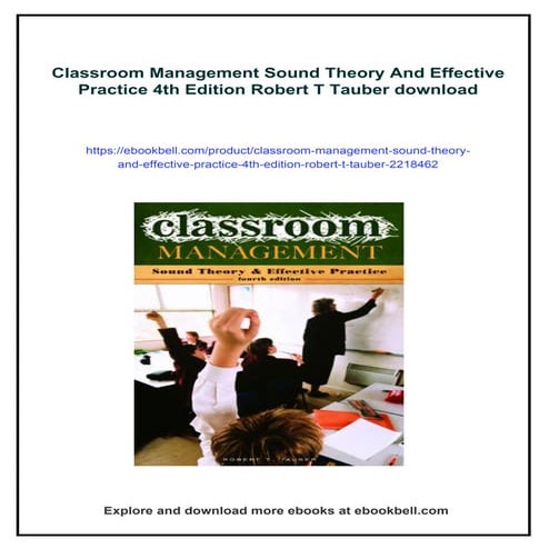Classroom Management Sound Theory And Effective Practice 4th Edition ...