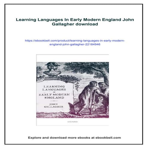 Learning Languages In Early Modern England John Gallagher | PDF