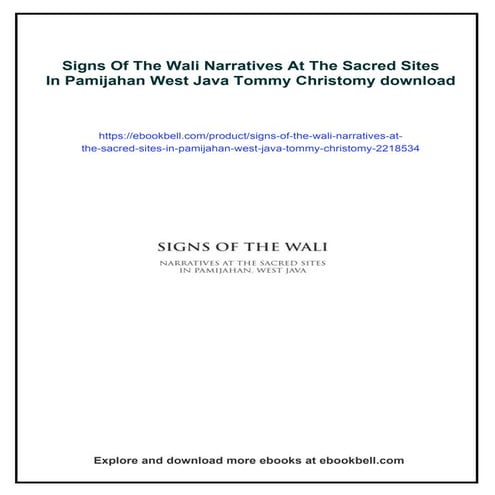 Signs Of The Wali Narratives At The Sacred Sites In Pamijahan West Java ...