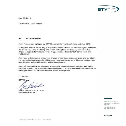 Reference Letter | PDF