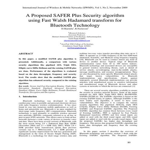 A Proposed Safer Plus Security Algorithm Using Fast Walsh Hadamard
