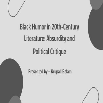 Black Humor in 20th-Century Literature_ Absurdity and Political ...