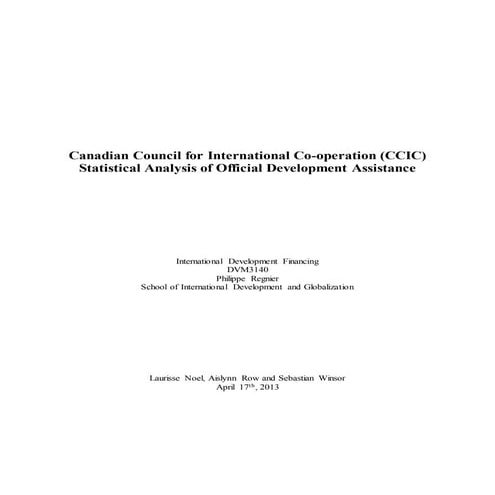 CCIC - Statistical Analysis of Official Development Assistance | DOCX | Business Accounting ...