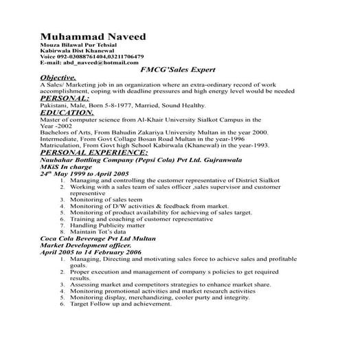 Muhammad Naveed CV | RTF