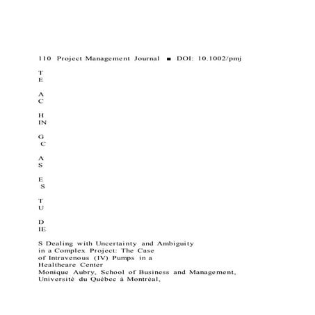 110 Project Management Journal DOI 10.1002pmj TE | DOCX
