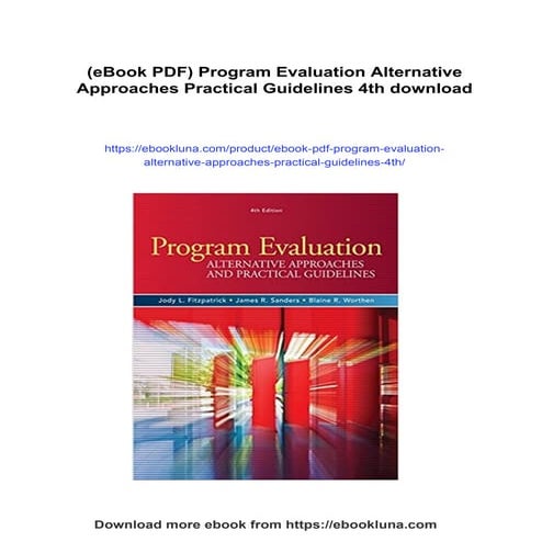 (eBook PDF) Program Evaluation Alternative Approaches Practical Guidelines 4th | PDF