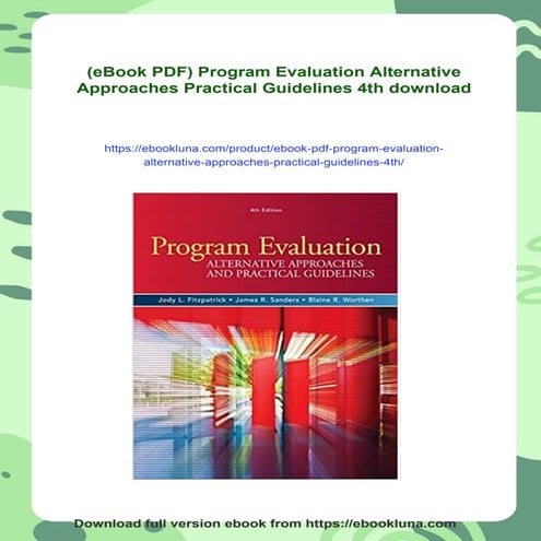 (eBook PDF) Program Evaluation Alternative Approaches Practical Guidelines 4th | PDF