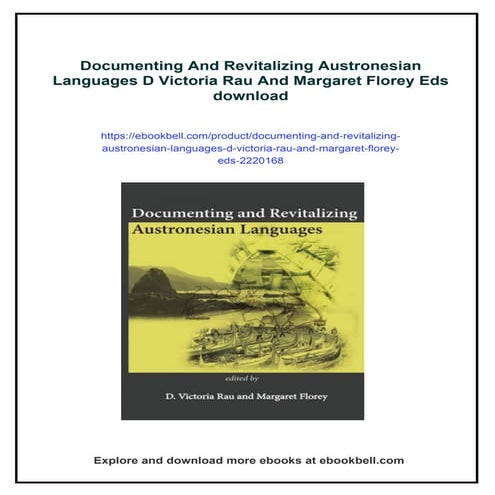 Documenting And Revitalizing Austronesian Languages D Victoria Rau And ...