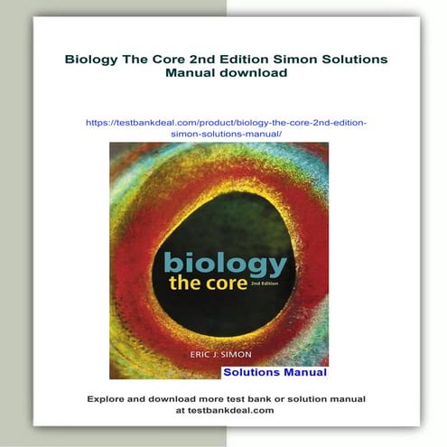 Biology The Core 2nd Edition Simon Solutions Manual | PDF