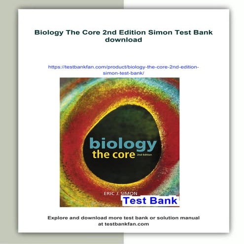 Biology The Core 2nd Edition Simon Test Bank | PDF