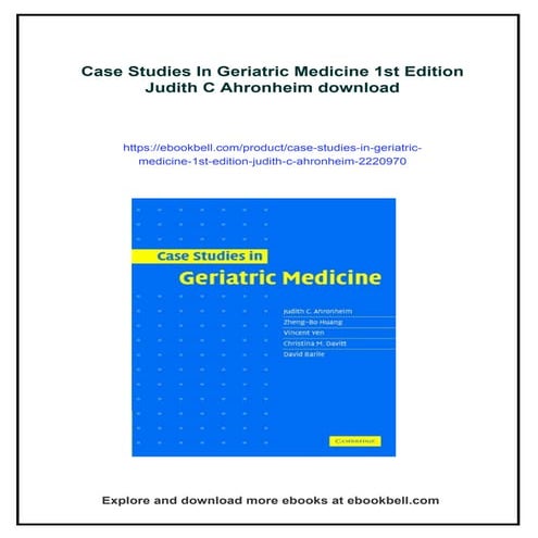 Case Studies In Geriatric Medicine 1st Edition Judith C Ahronheim | PDF