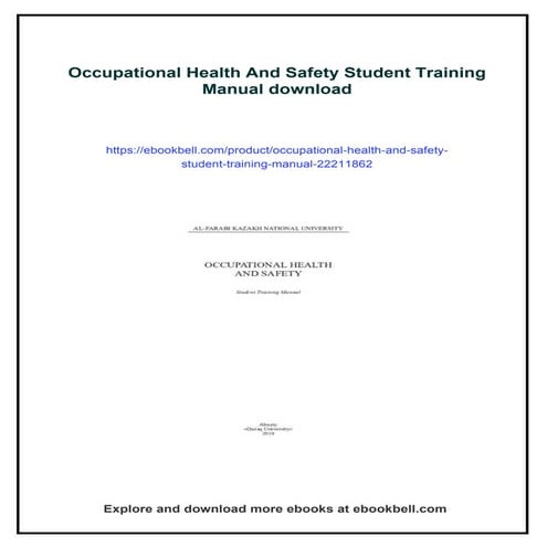 Occupational Health And Safety Student Training Manual | PDF
