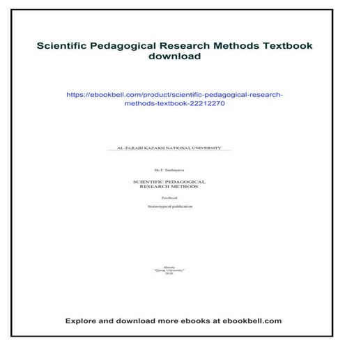 Scientific Pedagogical Research Methods Textbook | PDF