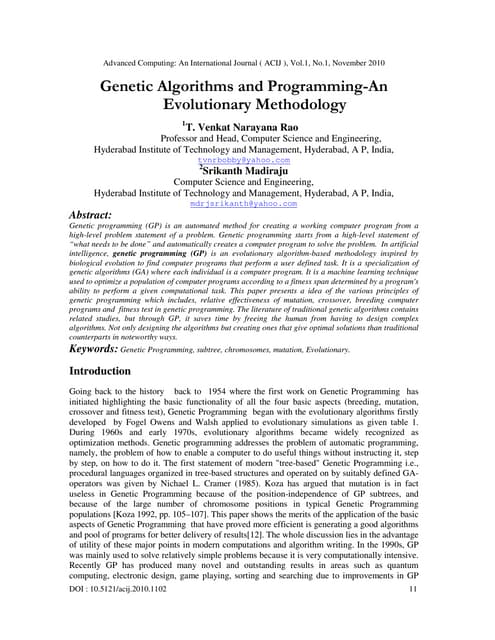 Genetic Programming Pptx Programming Languages Computing
