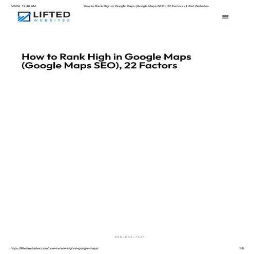 How to Rank High in Google Maps (Google Maps SEO), 22 Factors - Lifted ...