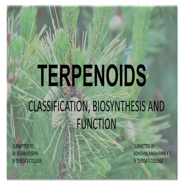Terpenoids: types, biosynthesis and functions. | PPTX