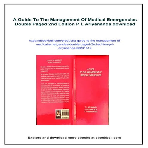 A Guide To The Management Of Medical Emergencies Double Paged 2nd ...