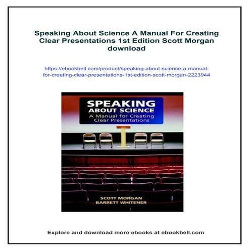 Speaking About Science A Manual For Creating Clear Presentations 1st ...