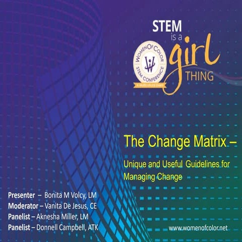 WOC 2016: The Change Matrix- Unique and Useful Guidelines for Managing ...