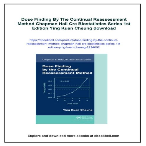 Dose Finding By The Continual Reassessment Method Chapman Hall Crc Biostatistics Series 1st ...