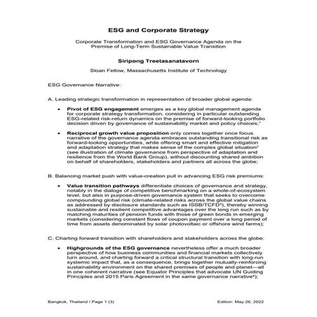 ESG and Corporate Strategy | PDF