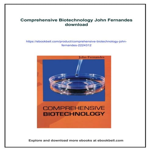 Comprehensive Biotechnology John Fernandes | PDF