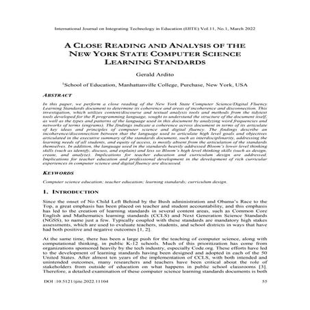 A Close Reading and Analysis of the New York State Computer Science ...