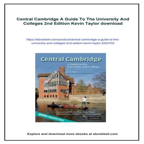Central Cambridge A Guide To The University And Colleges 2nd Edition ...