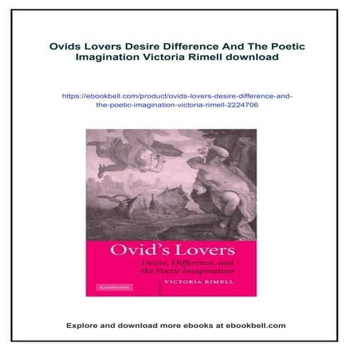 Ovids Lovers Desire Difference And The Poetic Imagination Victoria ...