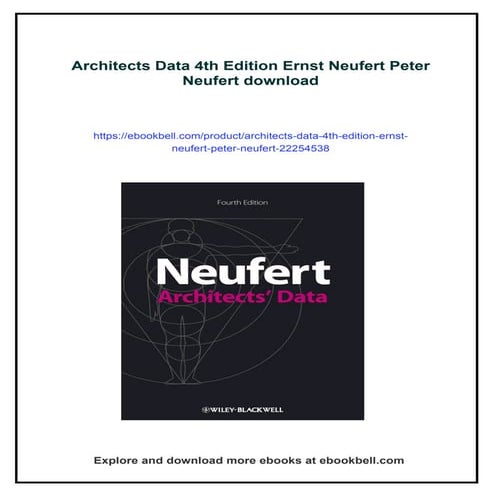 Architects Data 4th Edition Ernst Neufert Peter Neufert | PDF