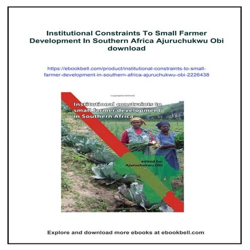 Institutional Constraints To Small Farmer Development In Southern Africa Ajuruchukwu Obi | PDF