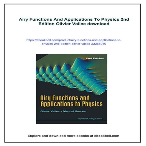 Airy Functions And Applications To Physics 2nd Edition Olivier Vallee | PDF