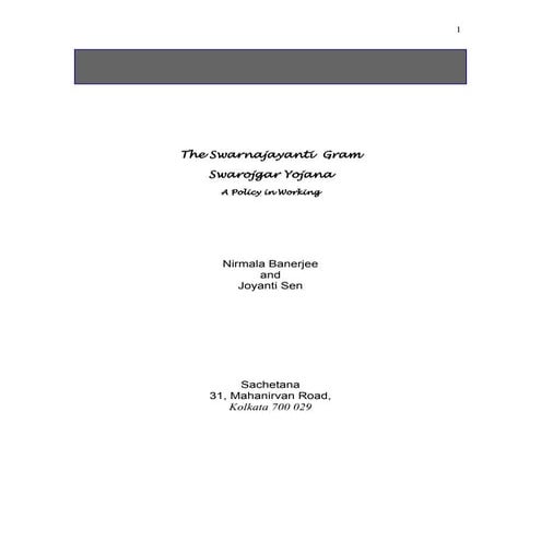 11138471151 Swarnajayanti Gram Swarozgar Yojana | PDF